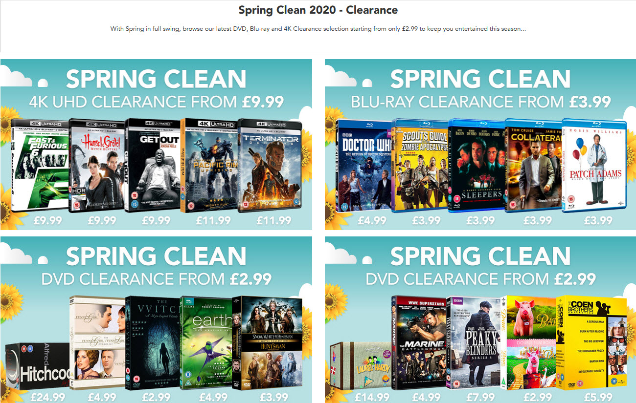 Spring Clean 2020 – Clearance mit Blu-ray Filmen ab £3.99 › Bluray-Dealz.de